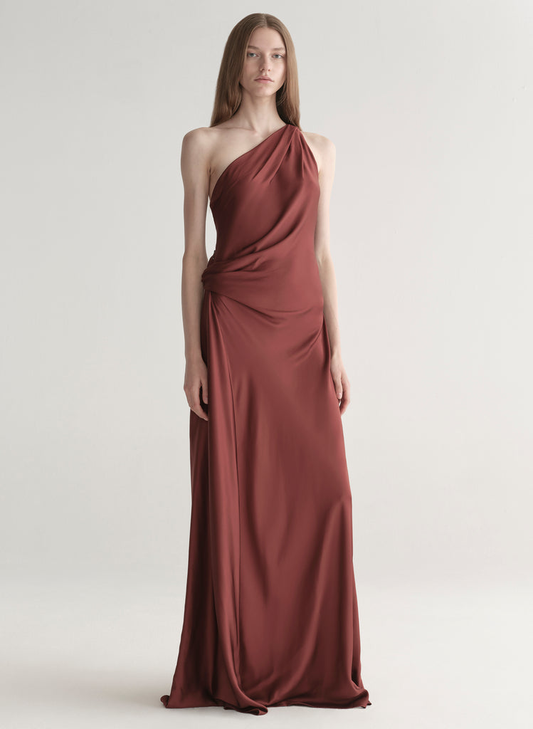 A.L.C. Aster Satin One Shoulder Gown | ALCltd.com