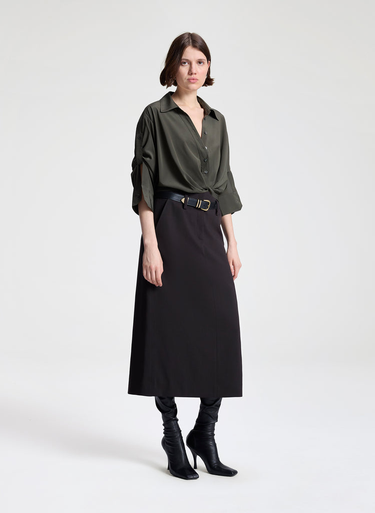 A.L.C. Leo Cropped Silk Shirt | ALCltd.com