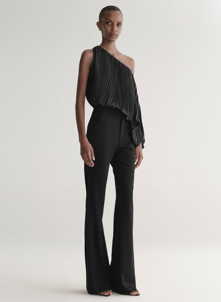 A.L.C. Mara Satin Pleated Asymmetric Top | ALCltd.com