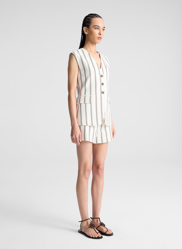 A.L.C. Noa Striped Linen Vest | ALCltd.com