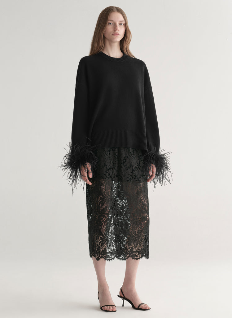 A.L.C. Wilda Feather Trimmed Sweater | ALCltd.com