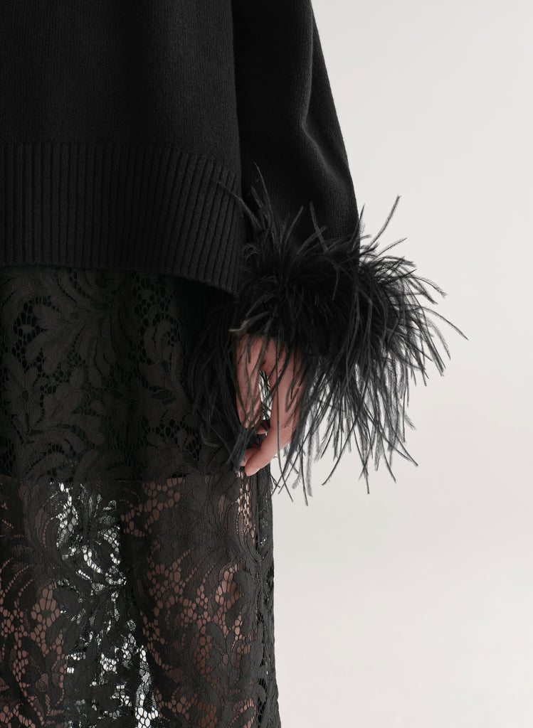 A.L.C. Wilda Feather Trimmed Sweater | ALCltd.com